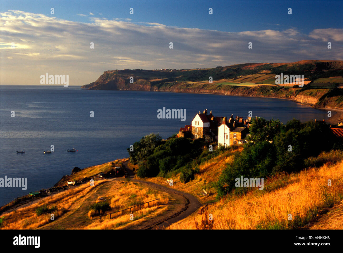 Robin Hood's Bay and Ravenscar headland, North Yorkshire, North York ...