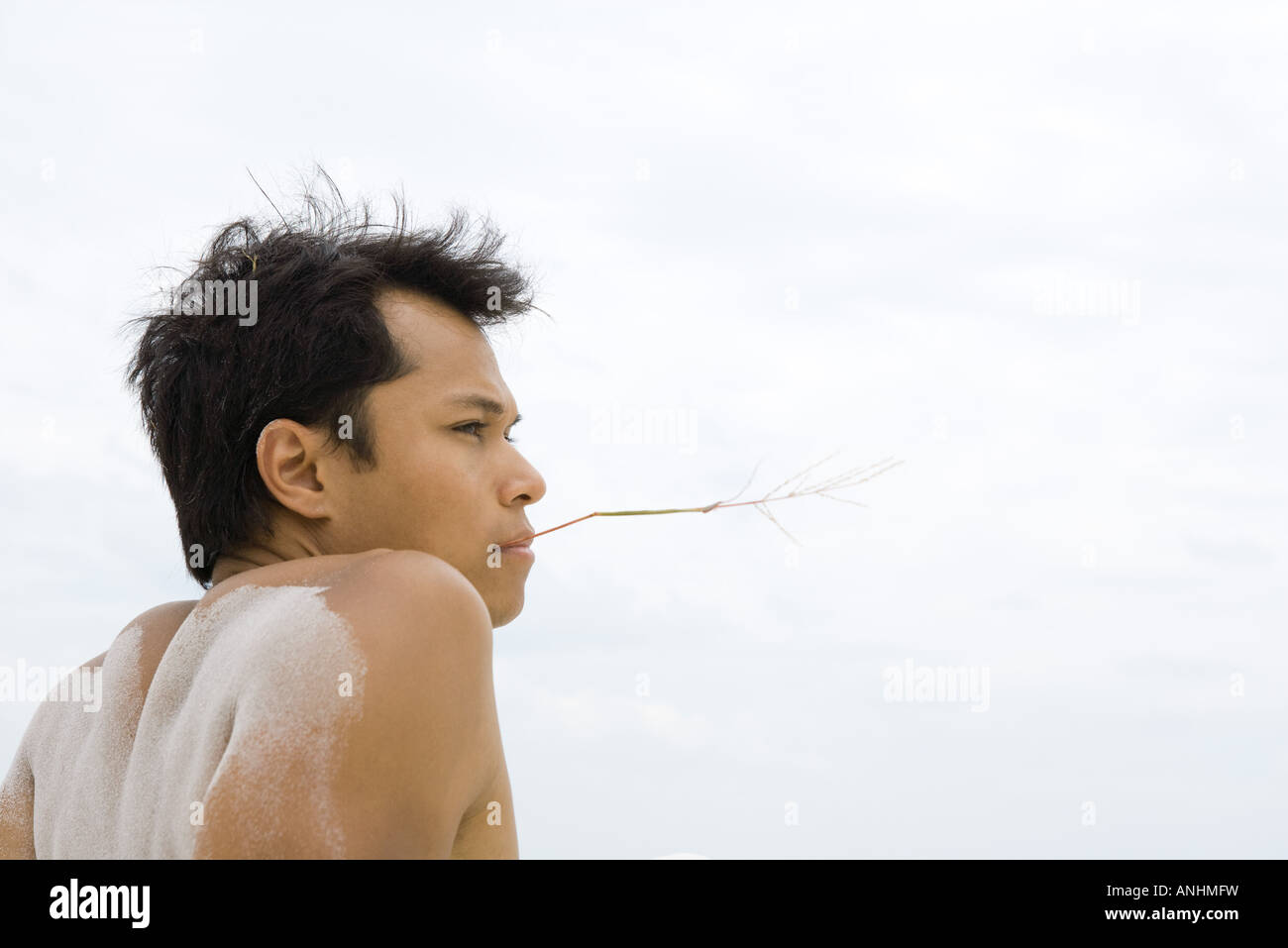 Man straw in mouth hi-res stock photography and images - Alamy