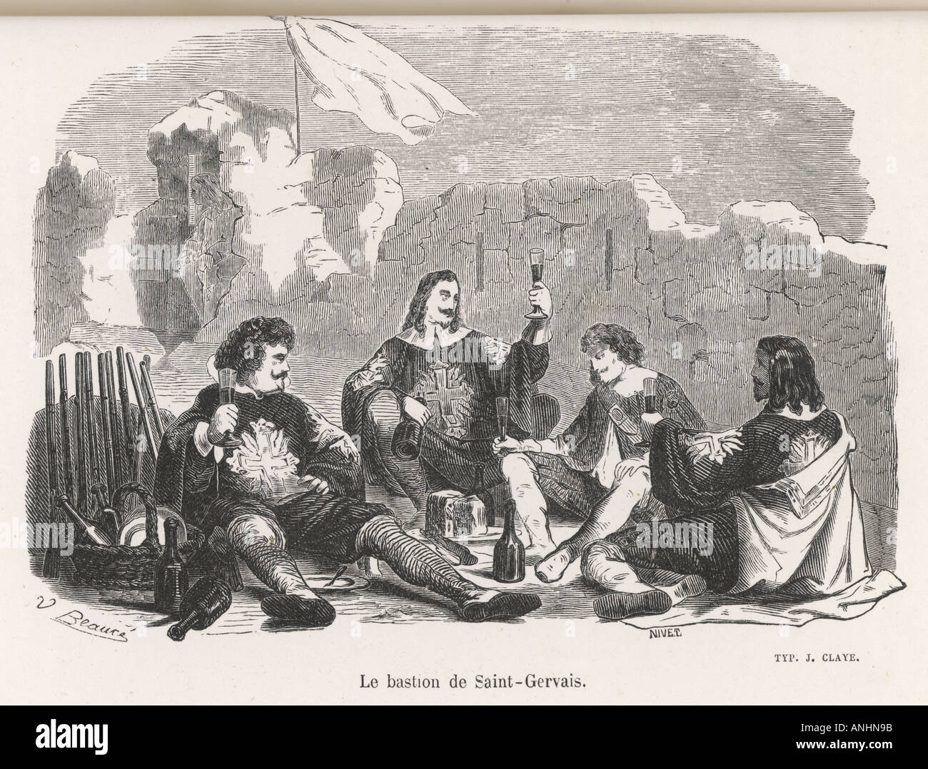 Three Musketeers C19th Stock Photo - Alamy