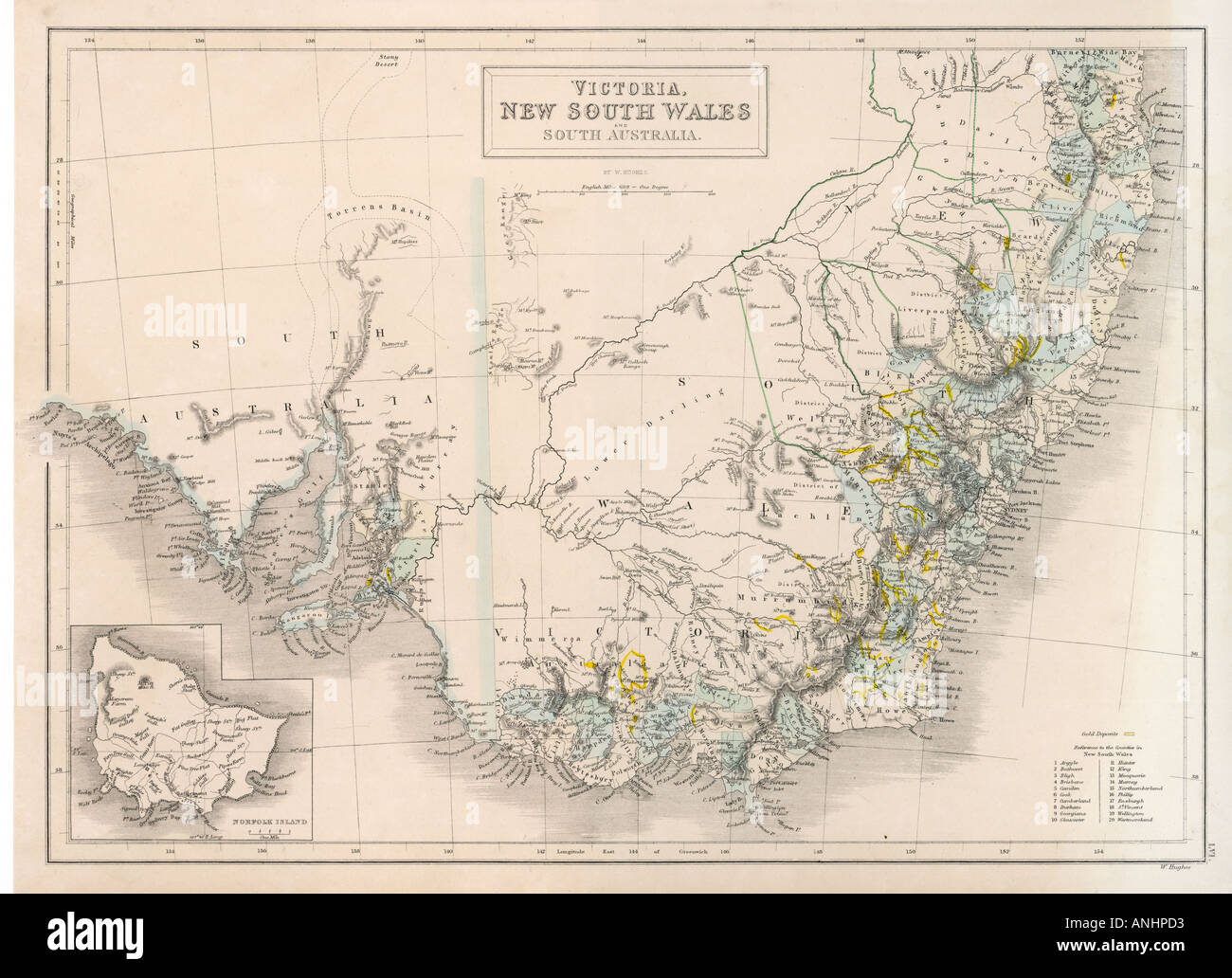Maps Australia 1854 Stock Photo - Alamy