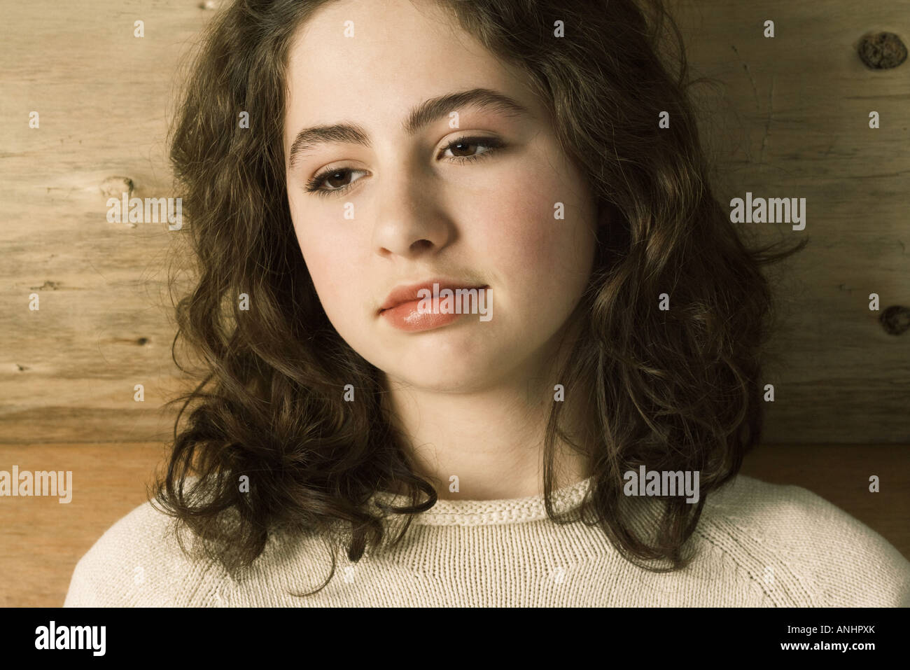 Teen girl, looking away, portrait Stock Photo - Alamy