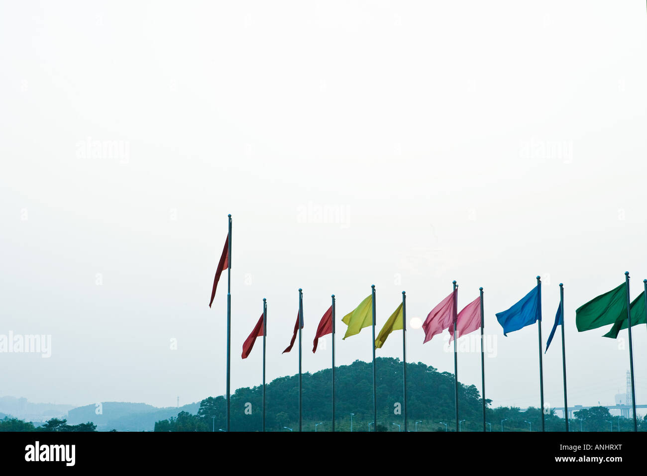 Rows of flag poles hi-res stock photography and images - Alamy