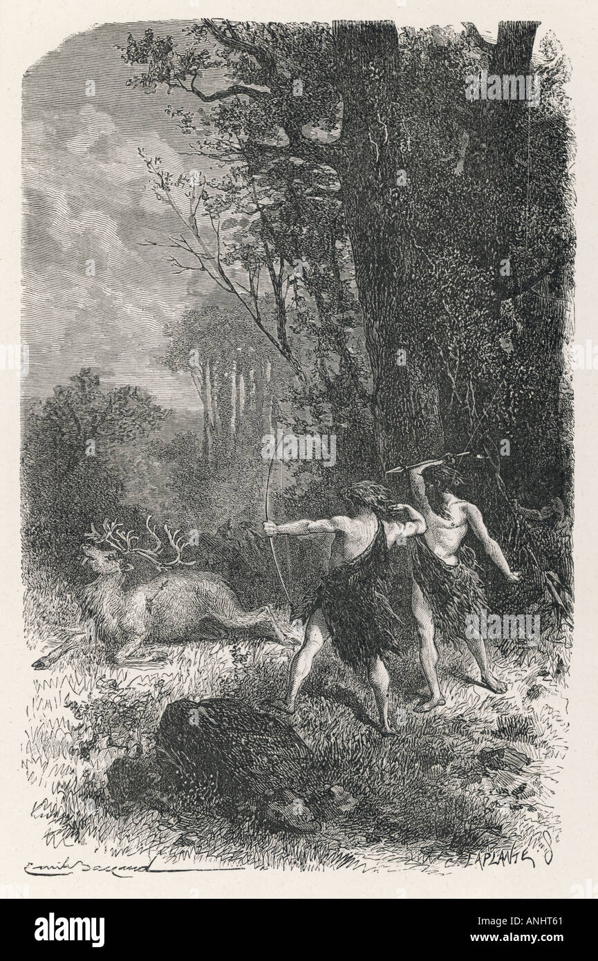 Neolithic Hunting Deer Stock Photo - Alamy