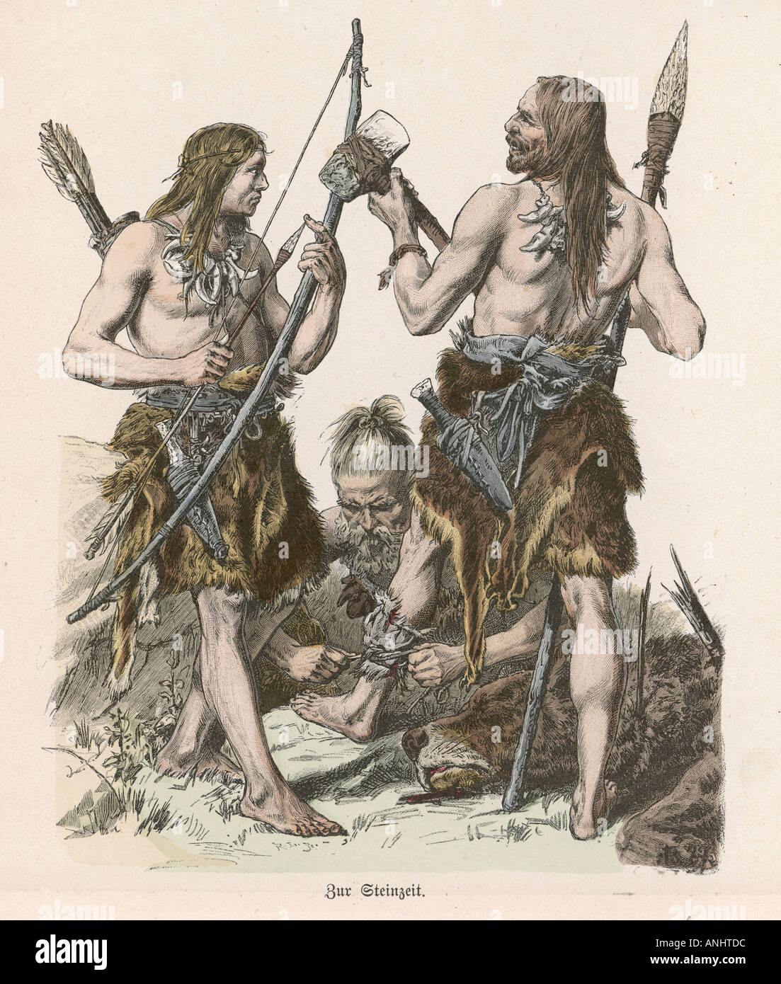 Stone age hunting men hi-res stock photography and images - Alamy