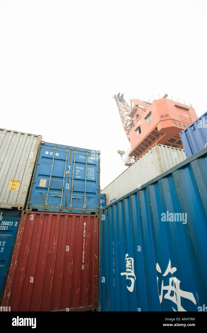 Cargo containers, low angle view Stock Photo - Alamy