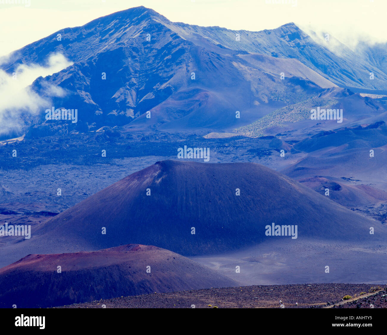 U S A Hawaii Maui Haleakala National Park Haleakala Crater volcanic ...