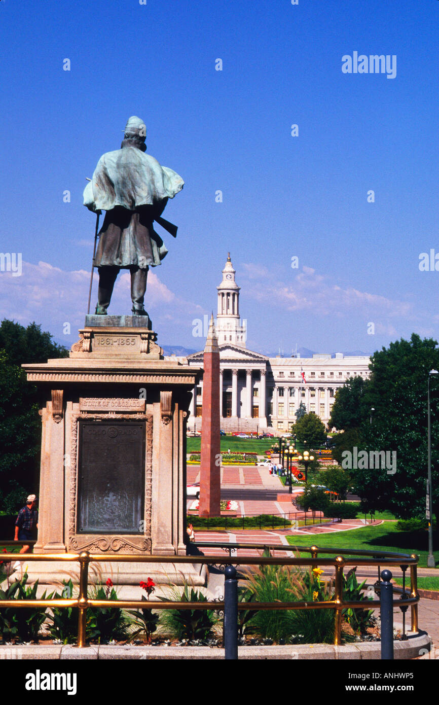 USA Denver Colorado The Civic Center and Civil War Memorial Stock Photo ...