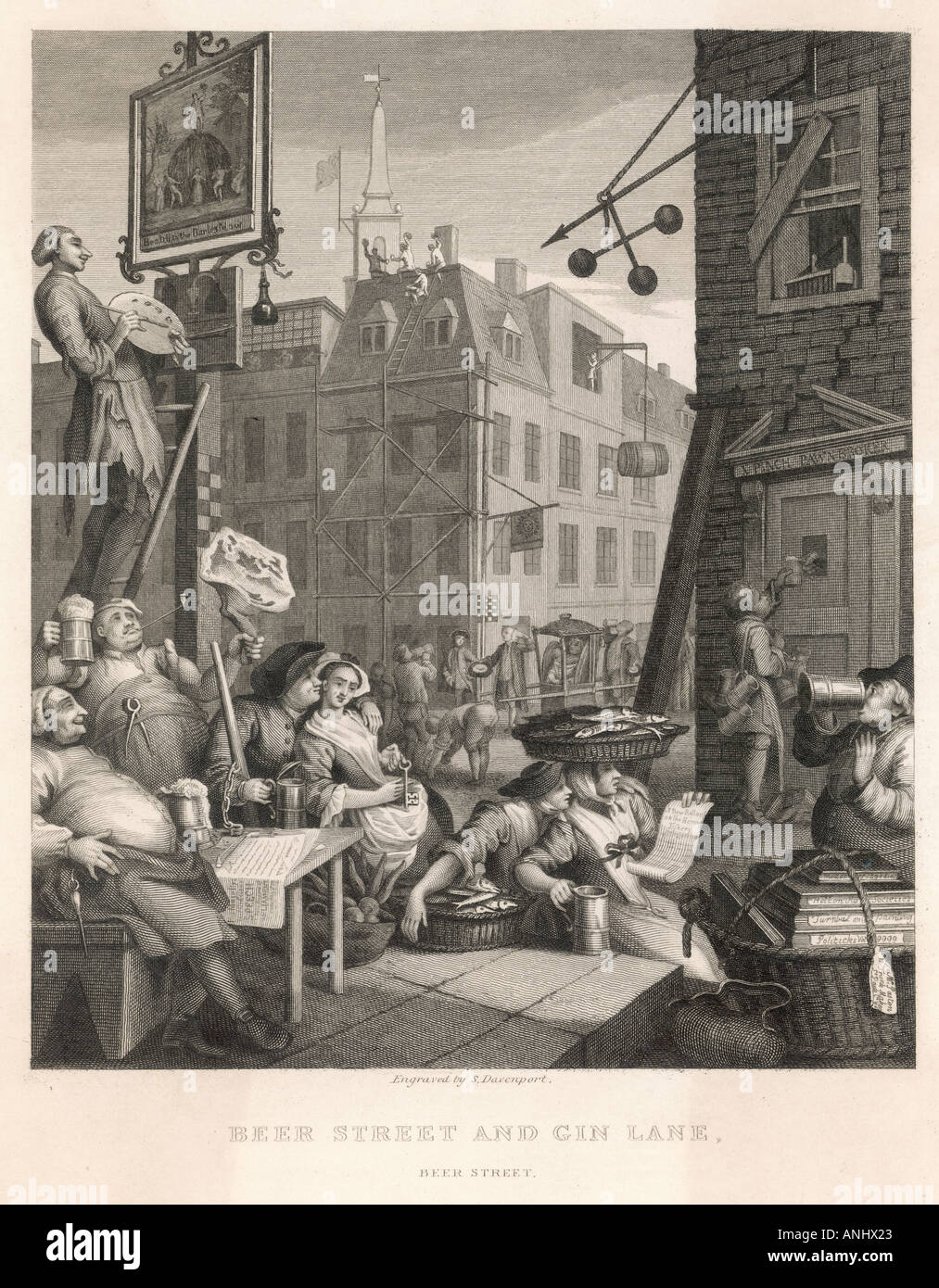 Beer street hogarth hi-res stock photography and images - Alamy
