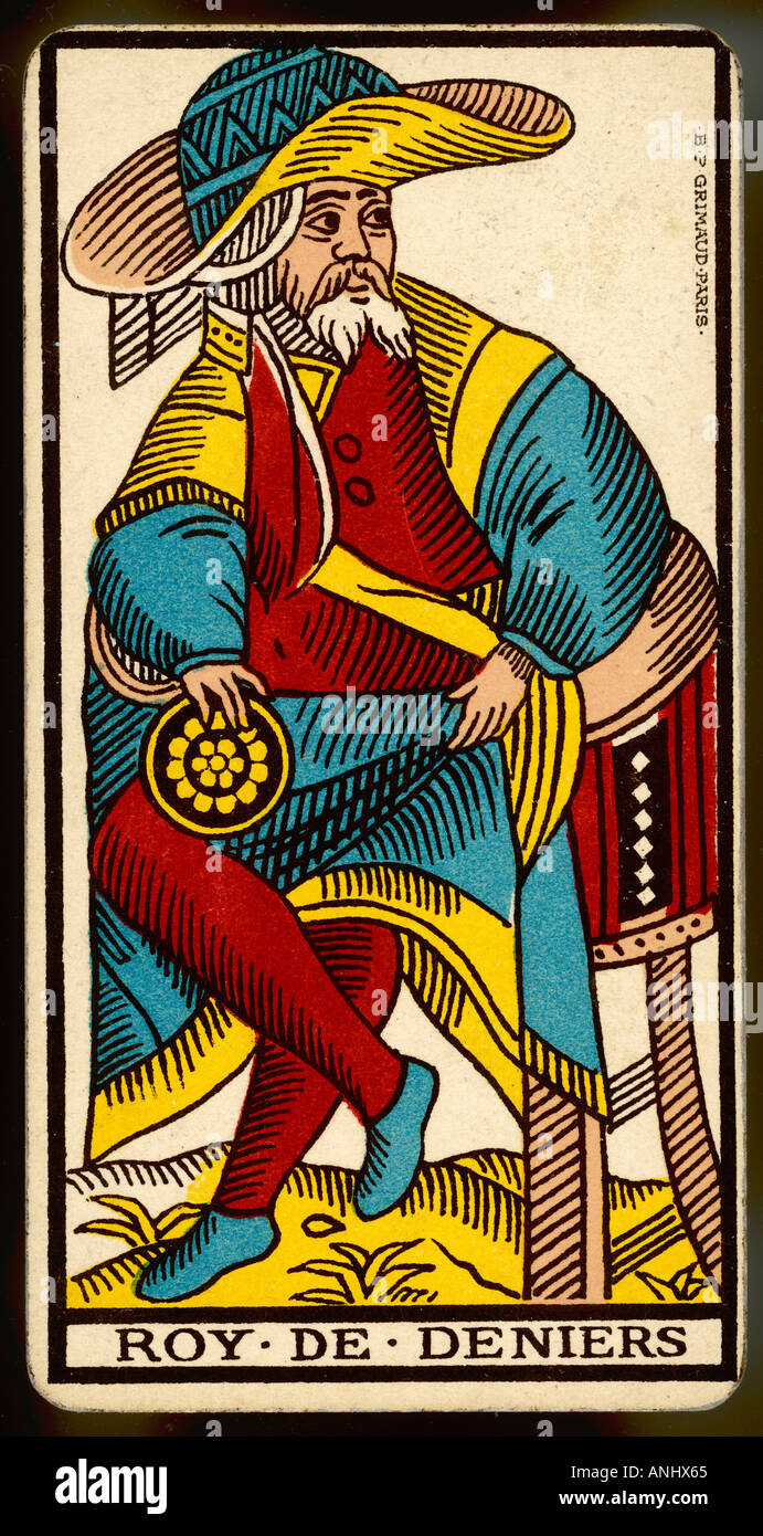 Tarot King Of Coins Stock Photo - Alamy