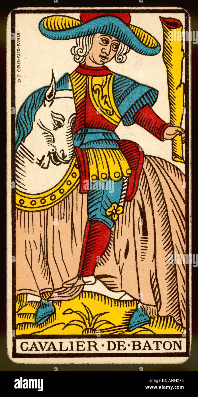 Tarot Knight Of Clubs Stock Photo - Alamy