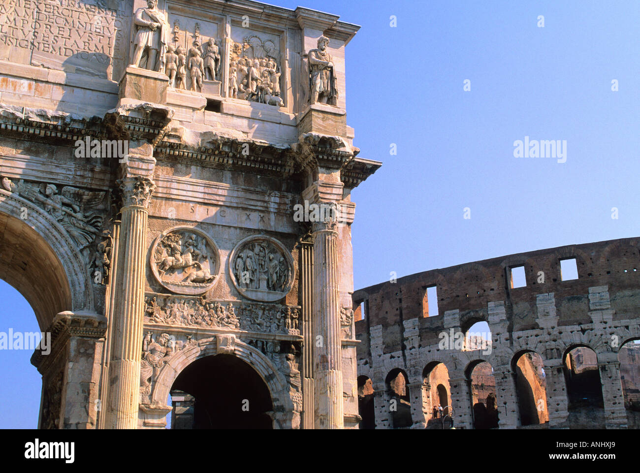 Rome Italy Historic ancient roman antiquities: the Arch of Constantine ...