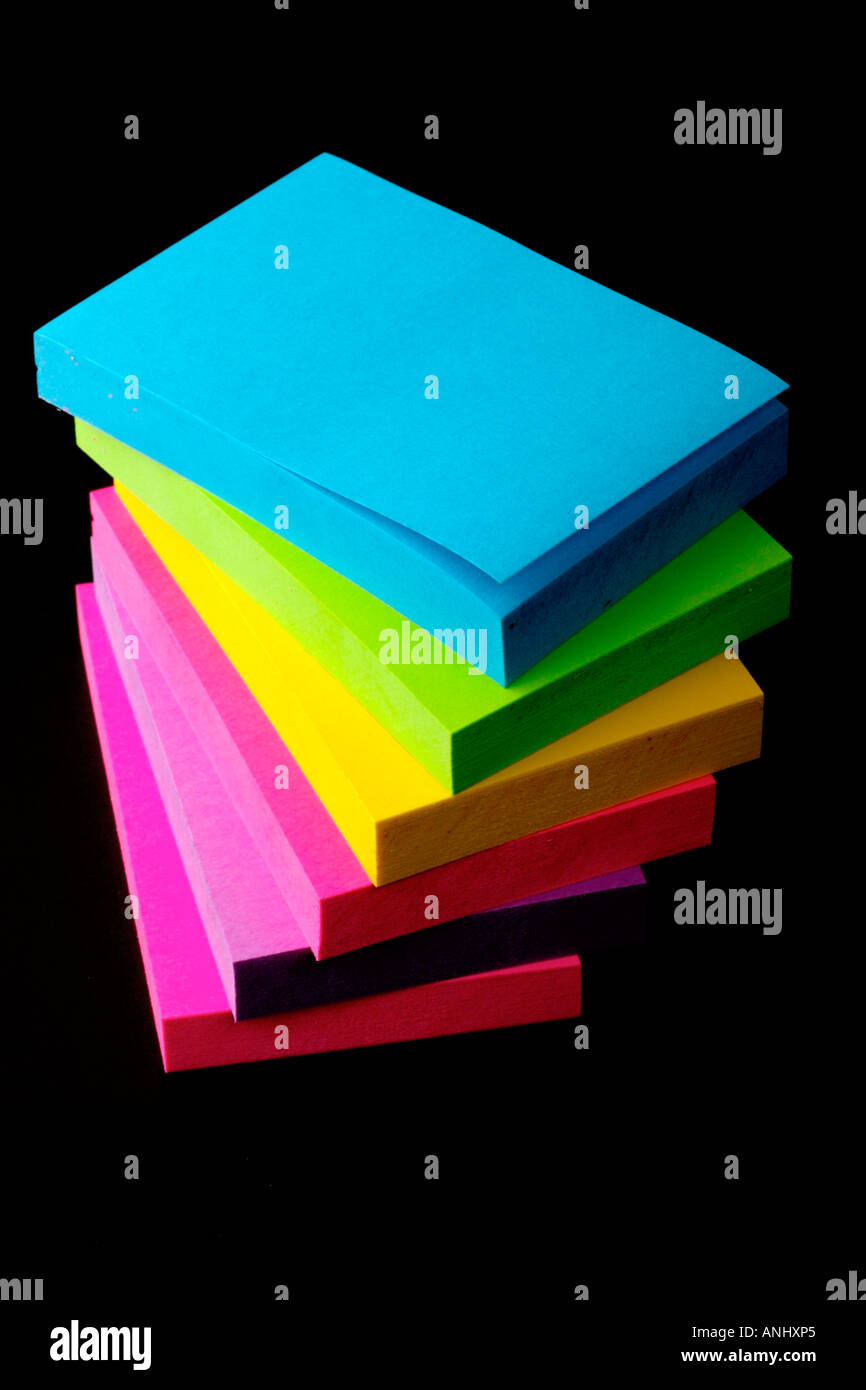 Colorful post it sticky notice labels Stock Photo - Alamy