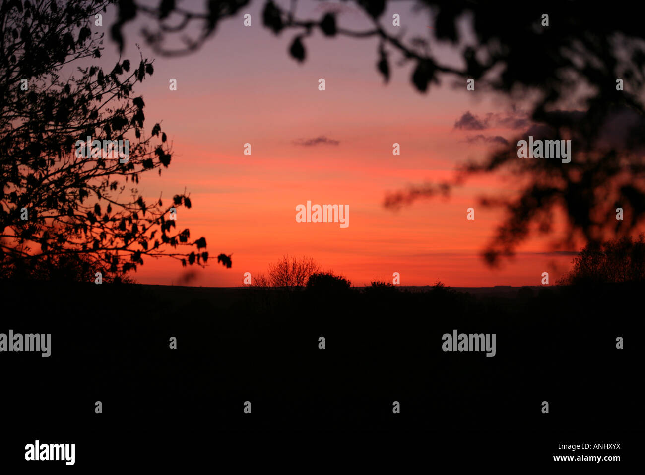 sunset in England Stock Photo - Alamy
