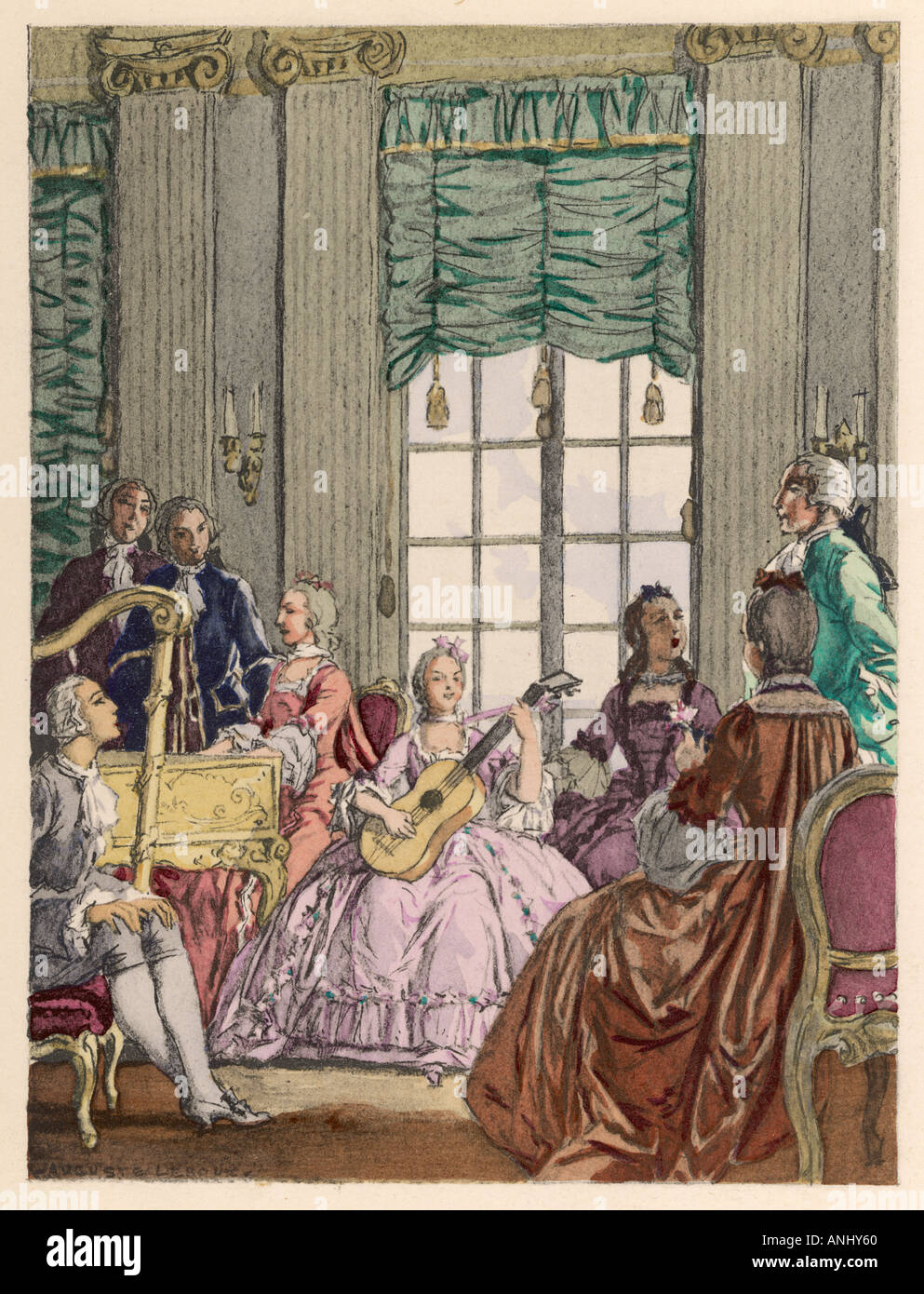 Musical Evening 18c Stock Photo - Alamy