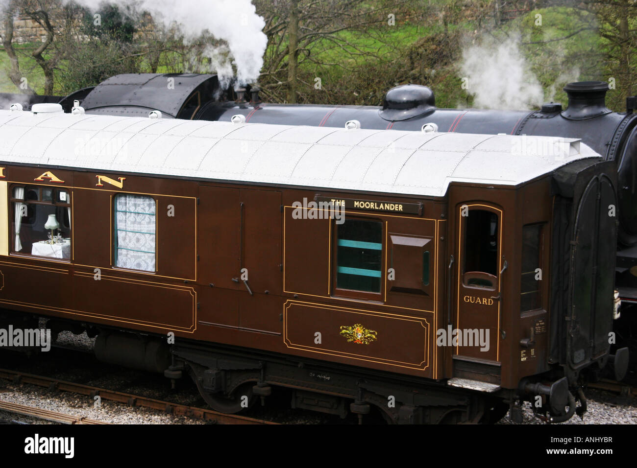 British Pullman carriage and train at North Yorkshire in UK Stock Photo ...