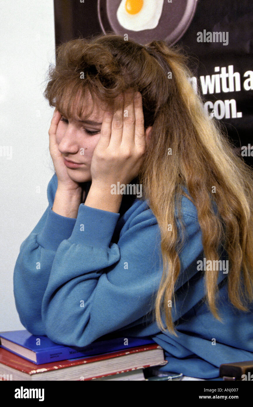 High school female student in a state of depression Stock Photo - Alamy