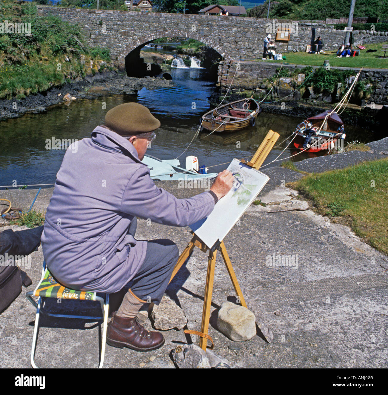 River scene painting hi-res stock photography and images - Alamy