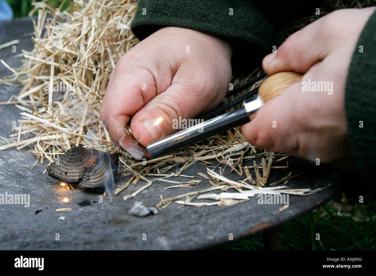 Making fire flint hi-res stock photography and images - Alamy
