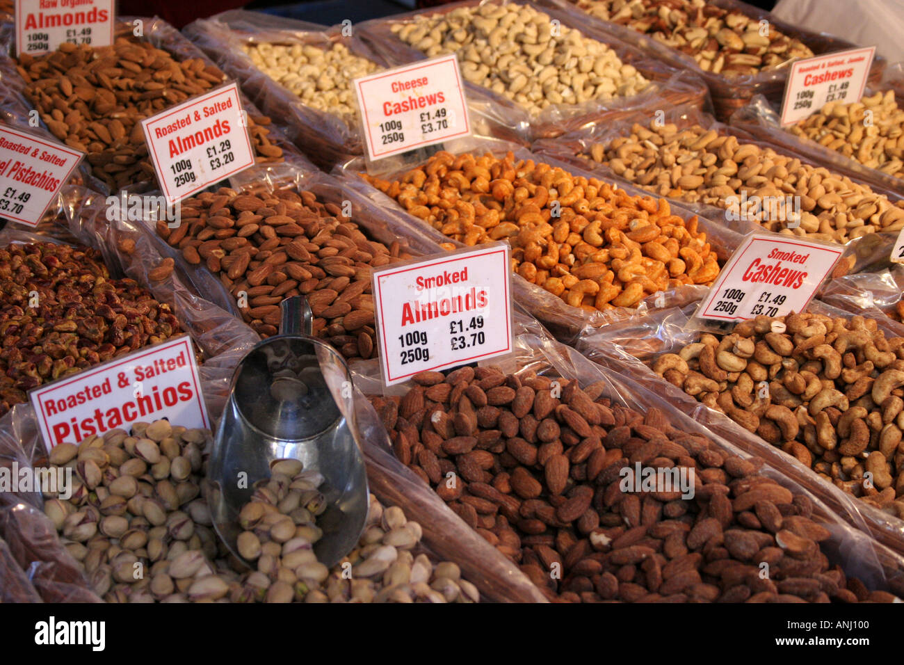 Nuts for sale at Borough market London Stock Photo - Alamy