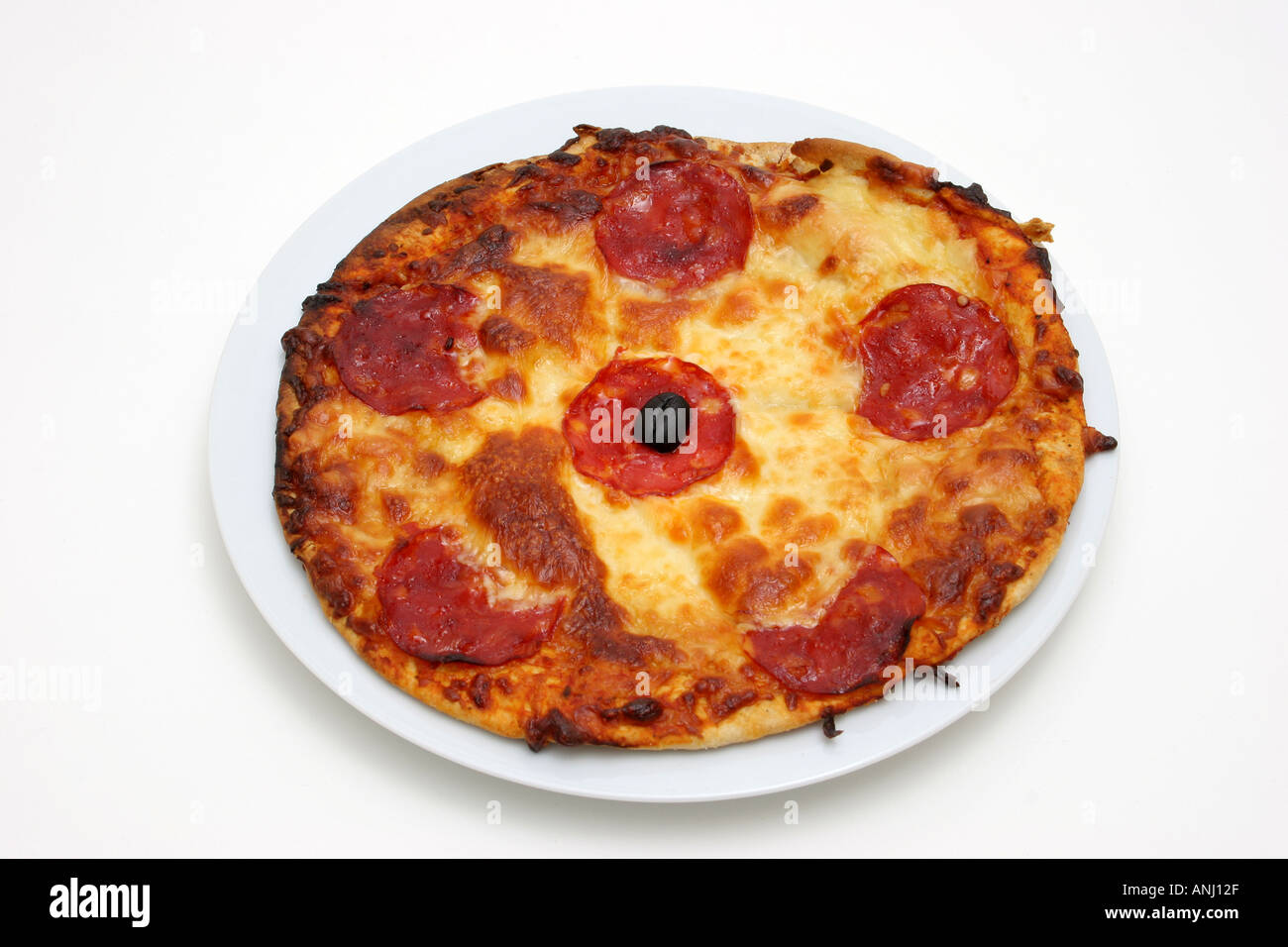 Cooked Pizza isolated on a white background Stock Photo - Alamy