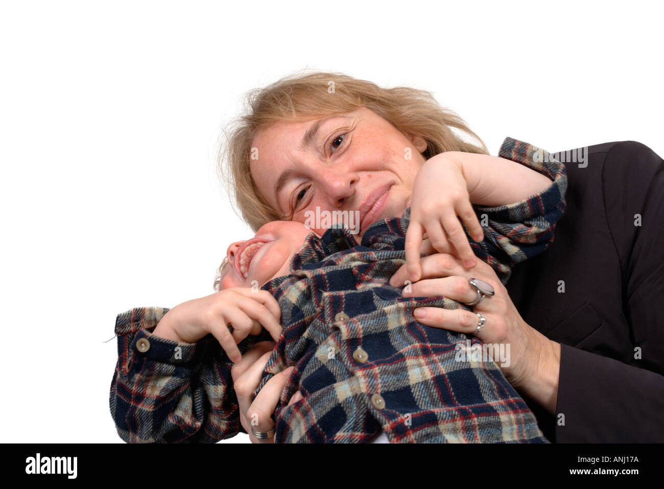 Elderly Mother with her Baby Stock Photo - Alamy