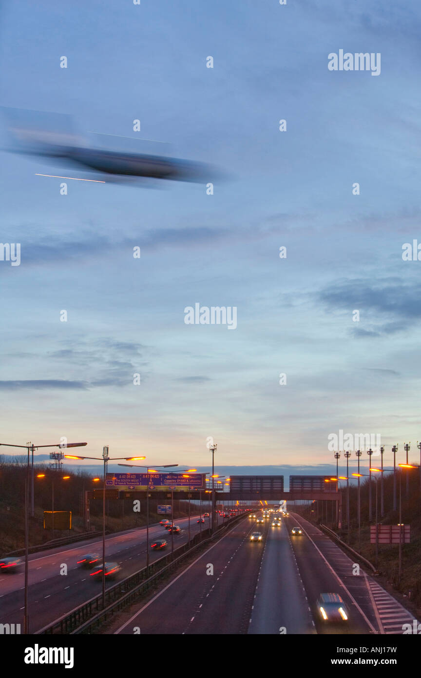 Flight over the m1 motorway hi-res stock photography and images - Alamy