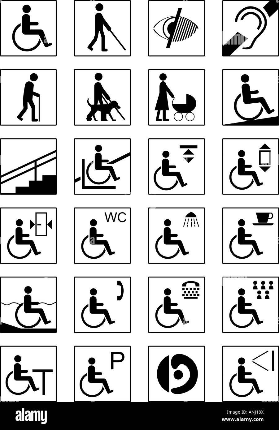 disabled people signs Stock Photo - Alamy