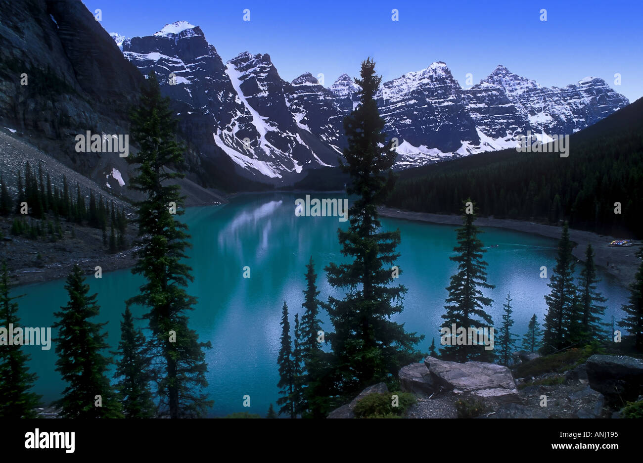 Moraine Lake in Alberta Canada Horizontal format Stock Photo - Alamy