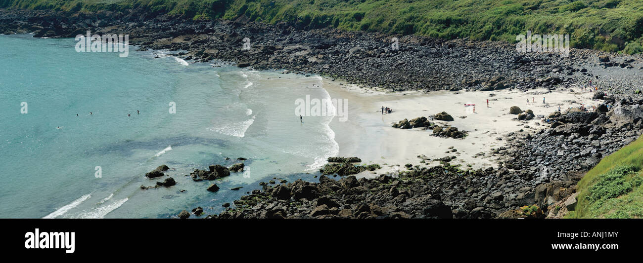 The beach at the holiday resort of Coverack Cornwall England UK Stock ...