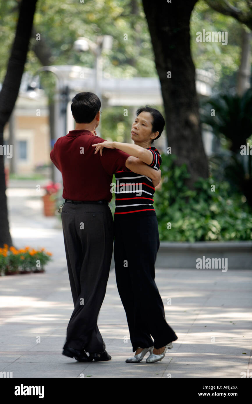 Ballroom dancing in the park, Shamian Dao Sand Surface Island ...