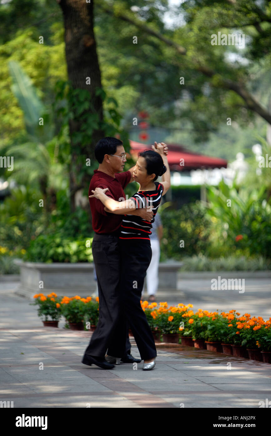 Ballroom dancing in the park, Shamian Dao Sand Surface Island ...
