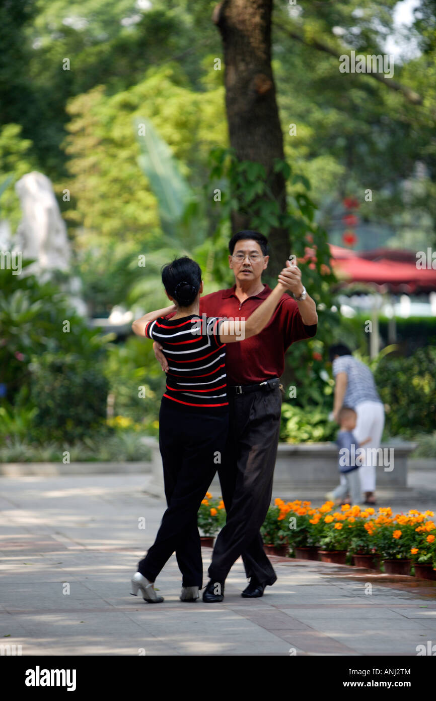 Ballroom dancing in the park, Shamian Dao Sand Surface Island ...