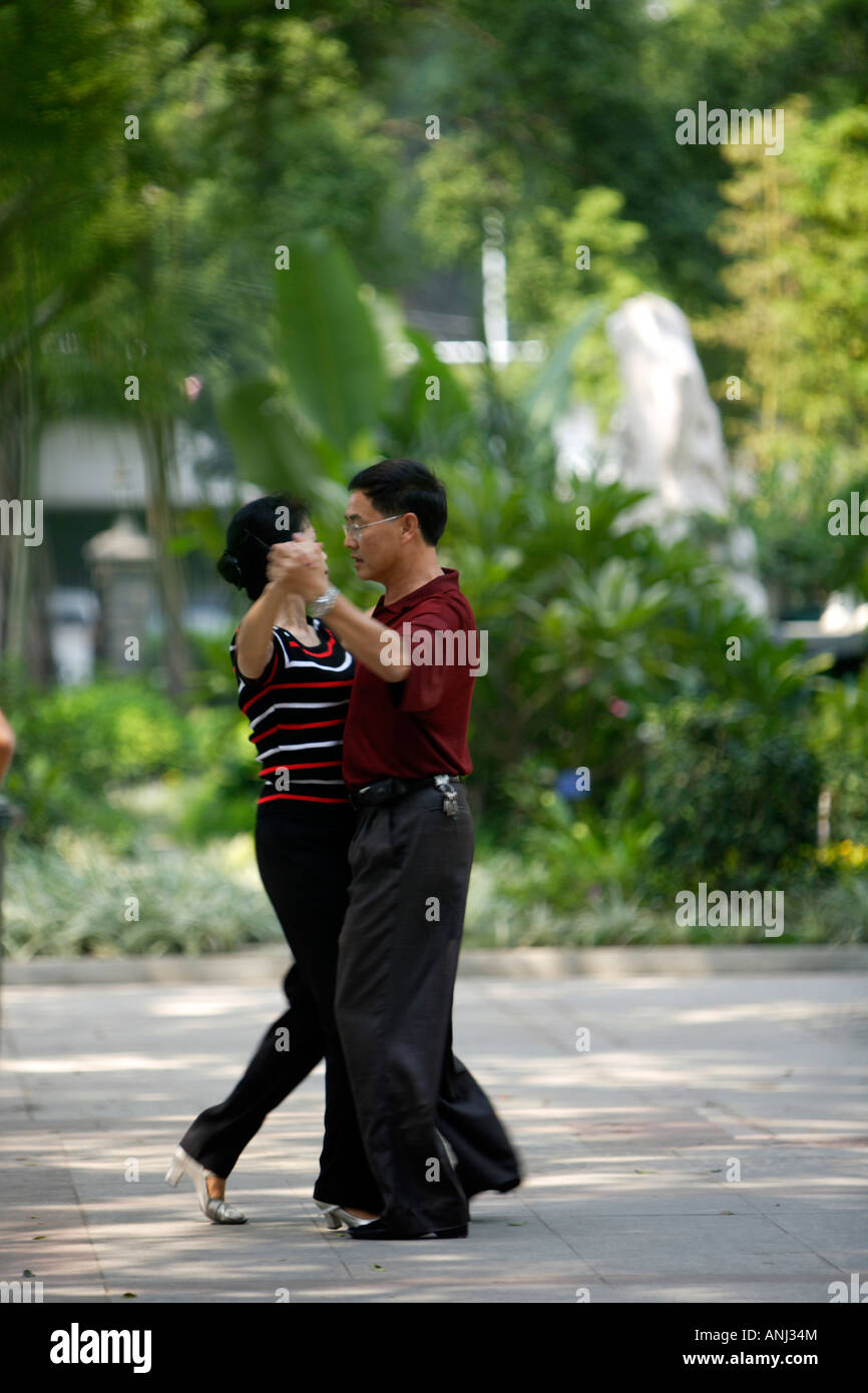 Ballroom dancing in the park, Shamian Dao Sand Surface Island ...