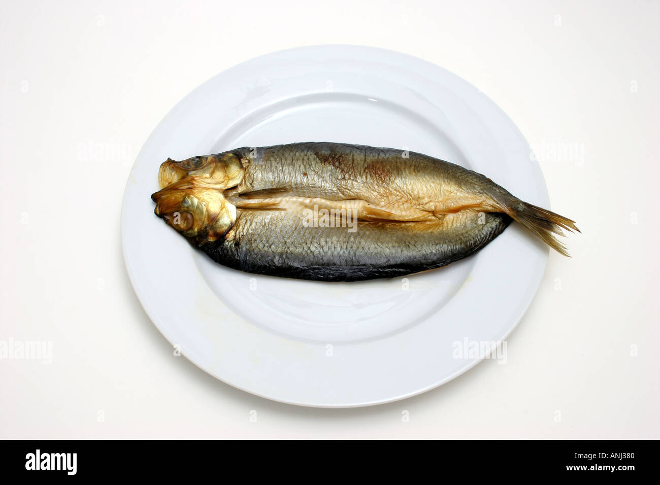 Traditional whole smoked Kipper studio still life Stock Photo - Alamy