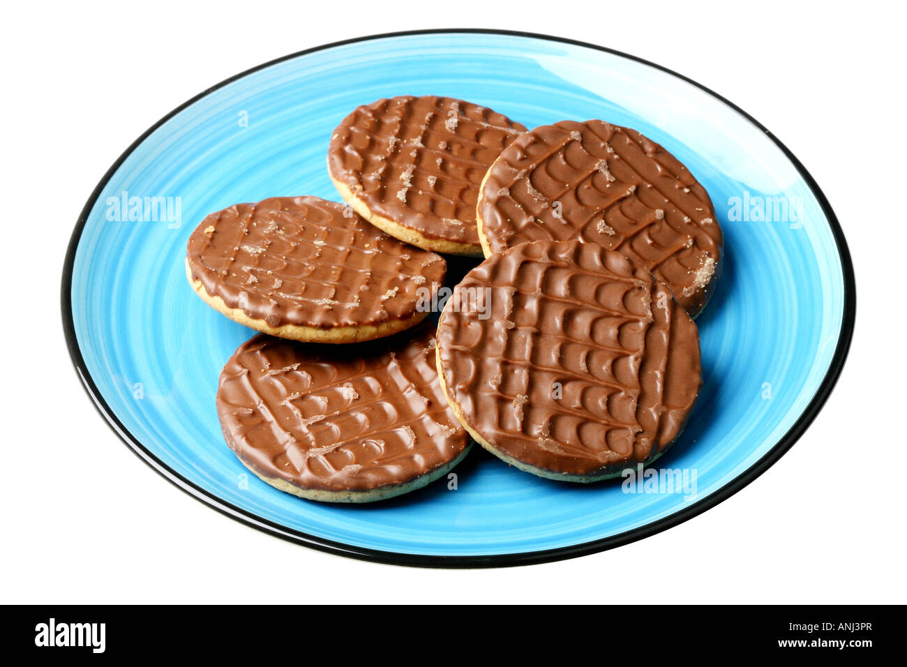 Pile Stack Or Heap Of Milk Chocolate Digestive Biscuits Isolated ...