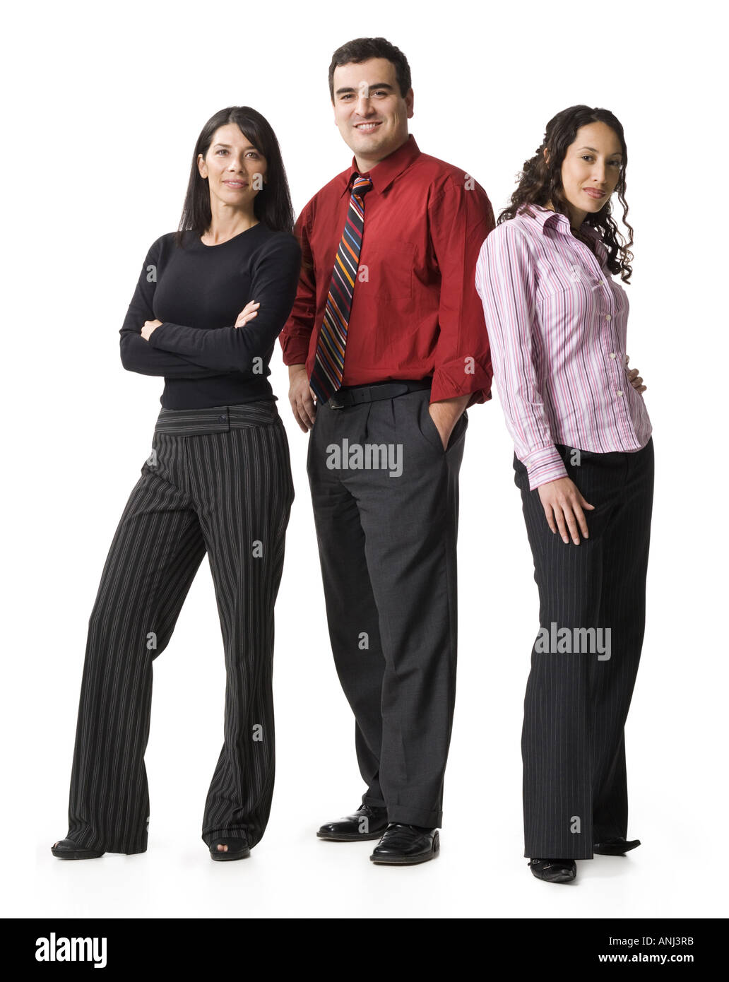 Portrait of three business people standing Stock Photo - Alamy