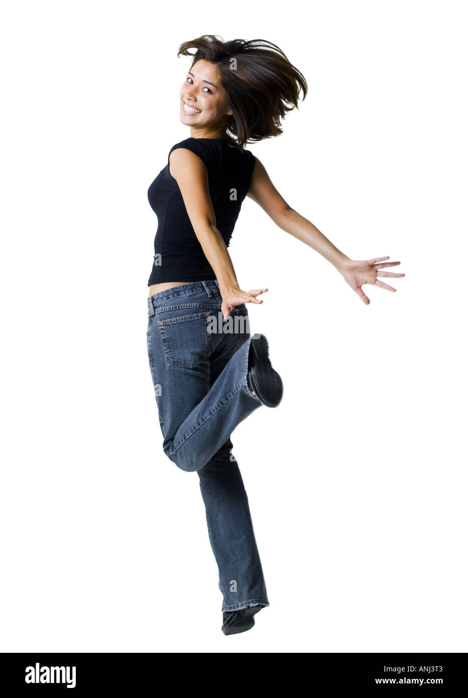 Young woman jumping Stock Photo - Alamy