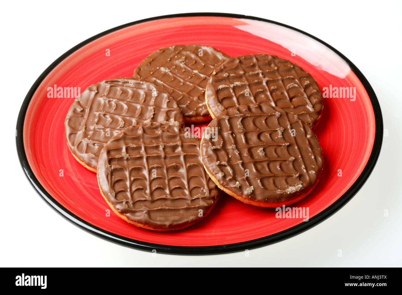Pile Stack Or Heap Of Milk Chocolate Digestive Biscuits Isolated ...