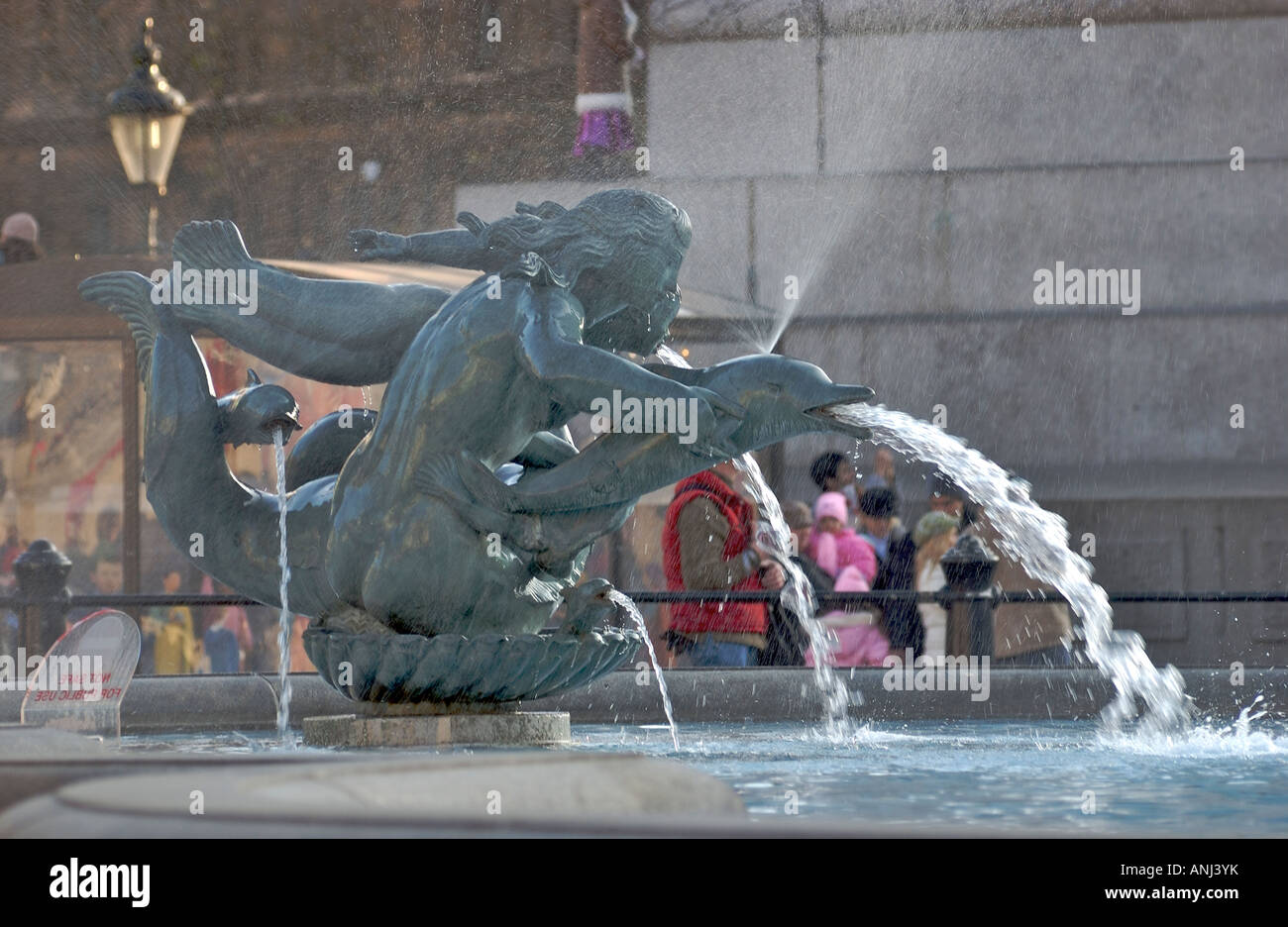 Trafalgar Square Fountain designed by Sir Edwin Lutyens in 1939 London ...