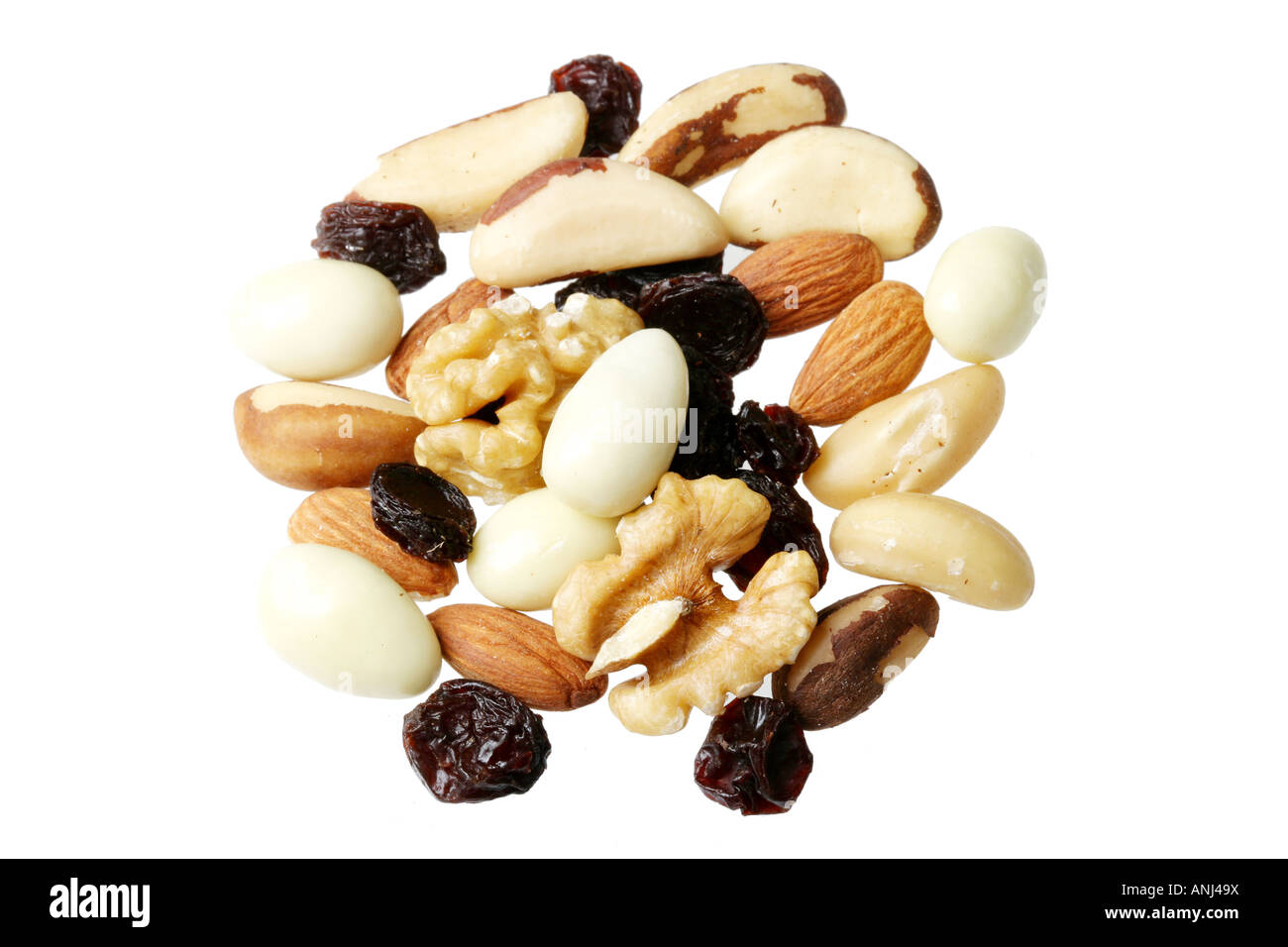 Mixed Nuts and Raisins Stock Photo - Alamy