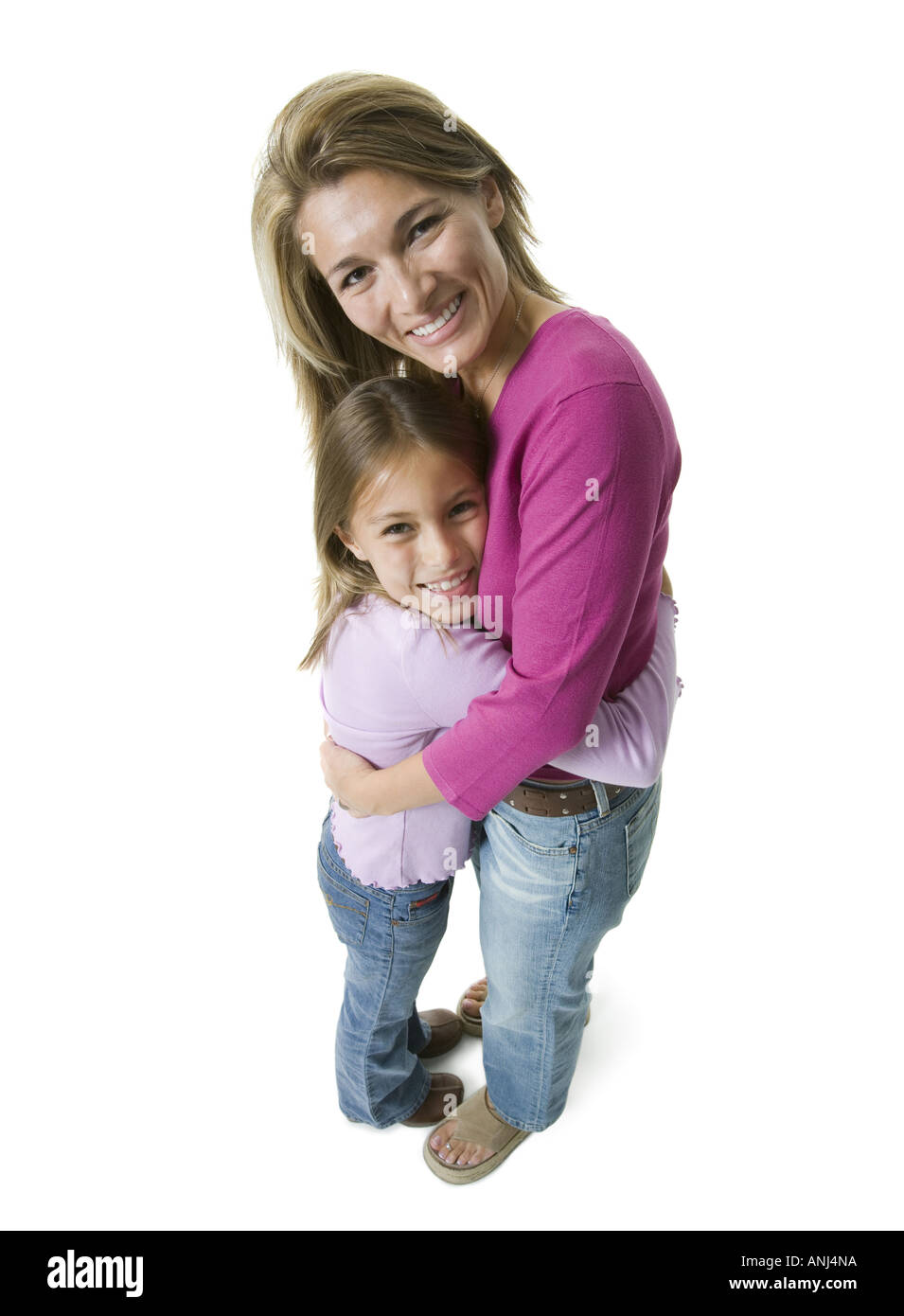 Portrait of a daughter hugging her mother Stock Photo - Alamy