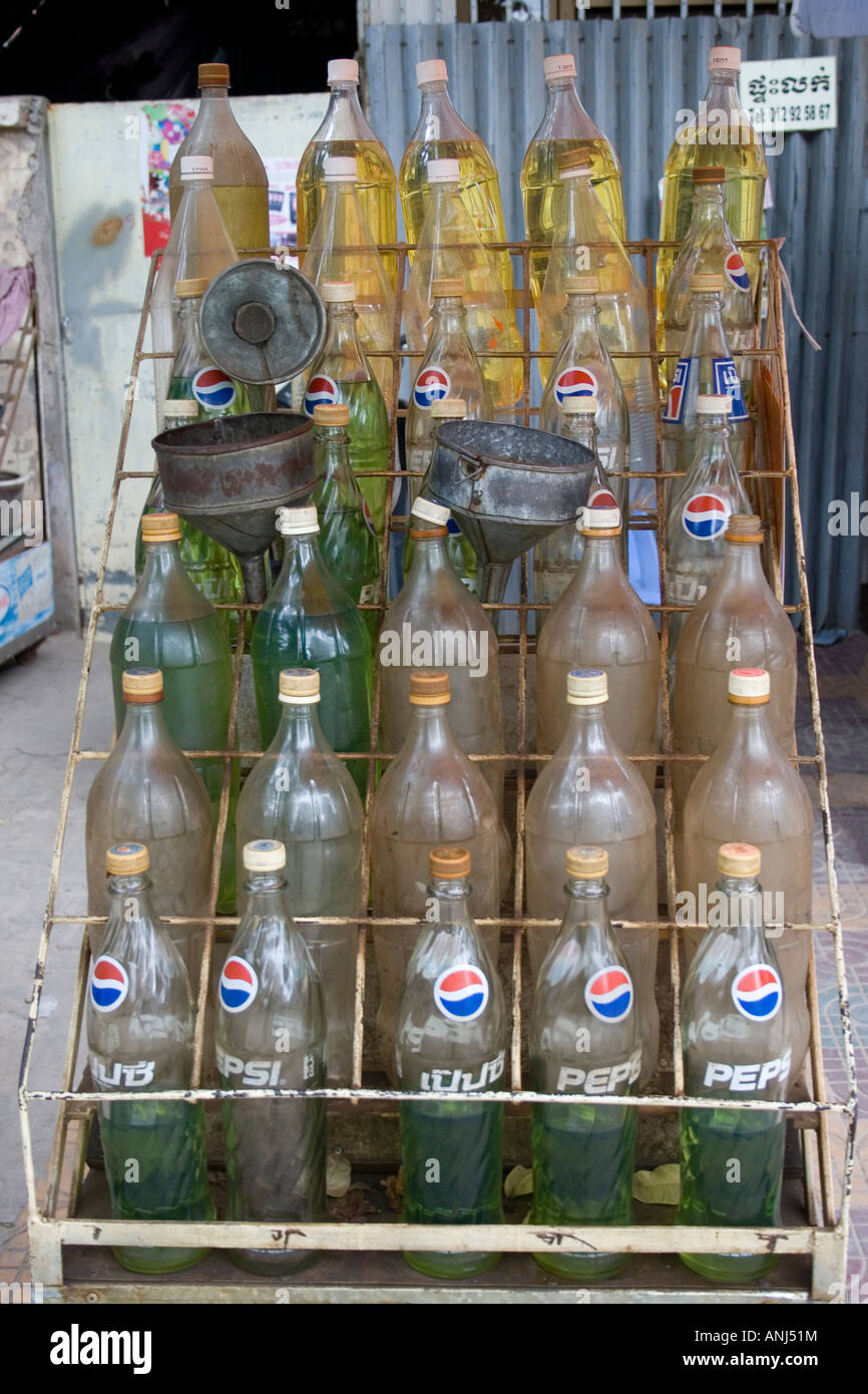 Petrol Stand outside Psar Thmei Market Phnom Penh Cambodia Stock Photo ...