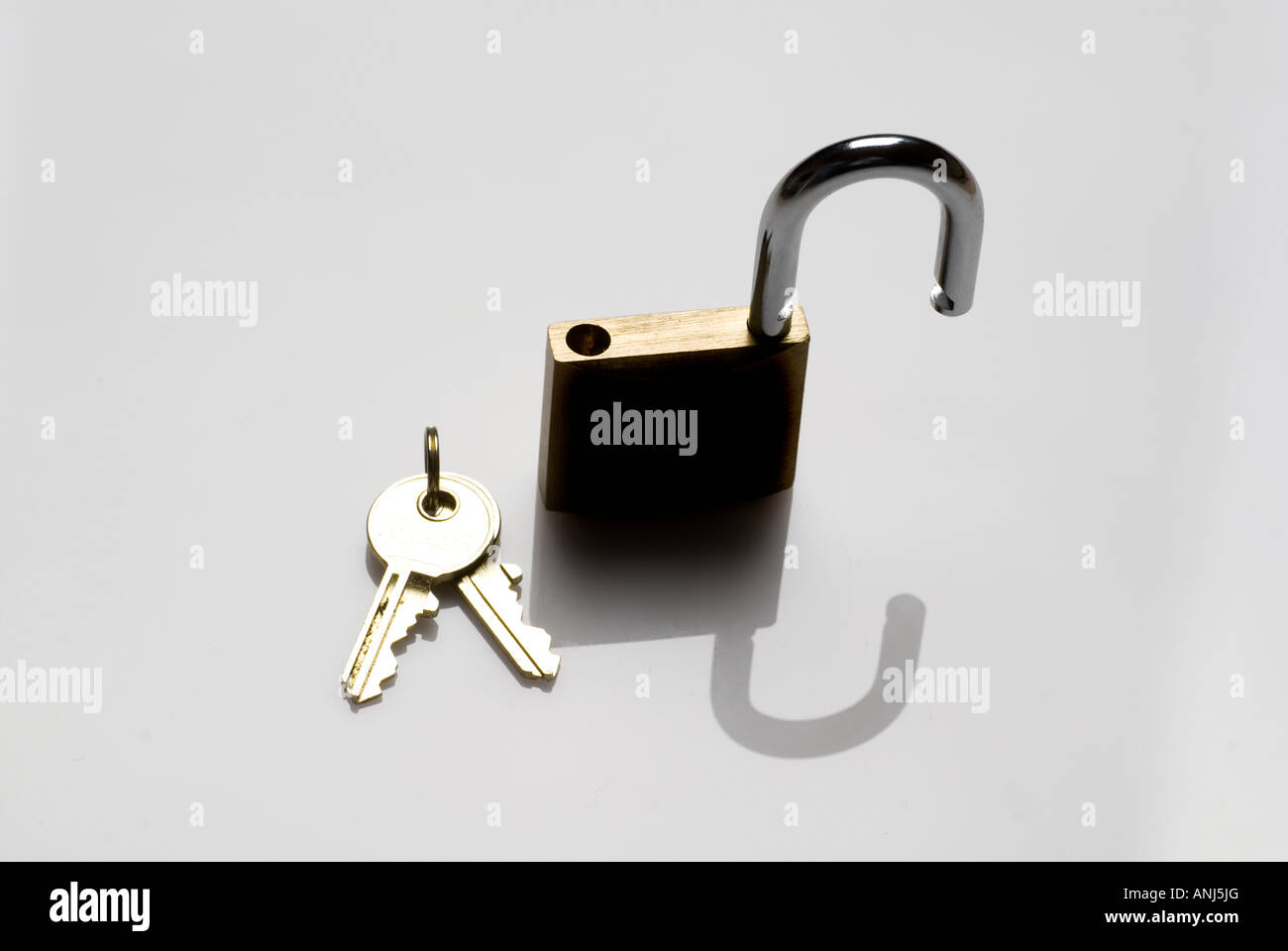 unlocked padlock and keys Stock Photo - Alamy