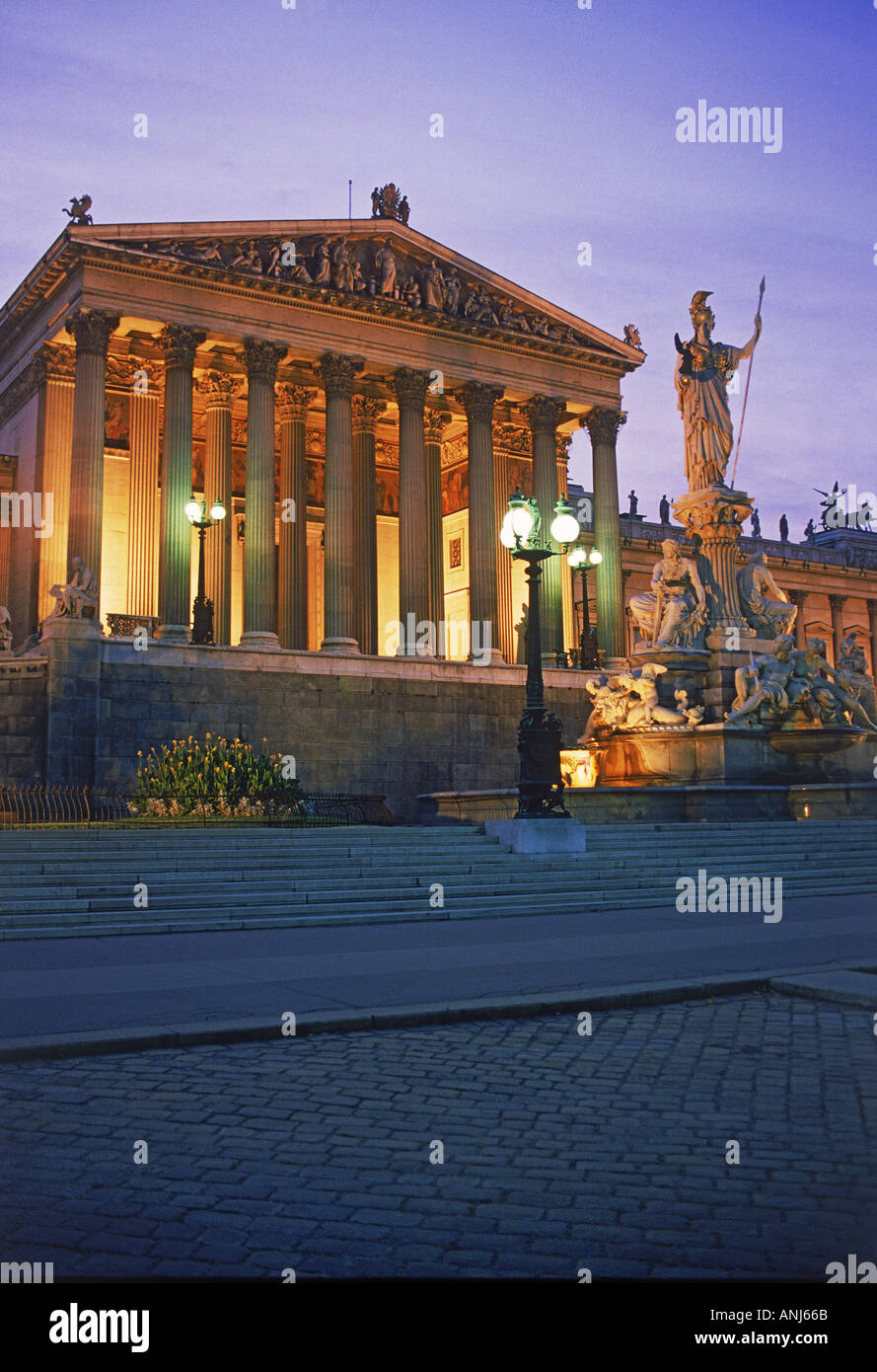 Parliament and Athena Statue in Vienna Austria Stock Photo - Alamy