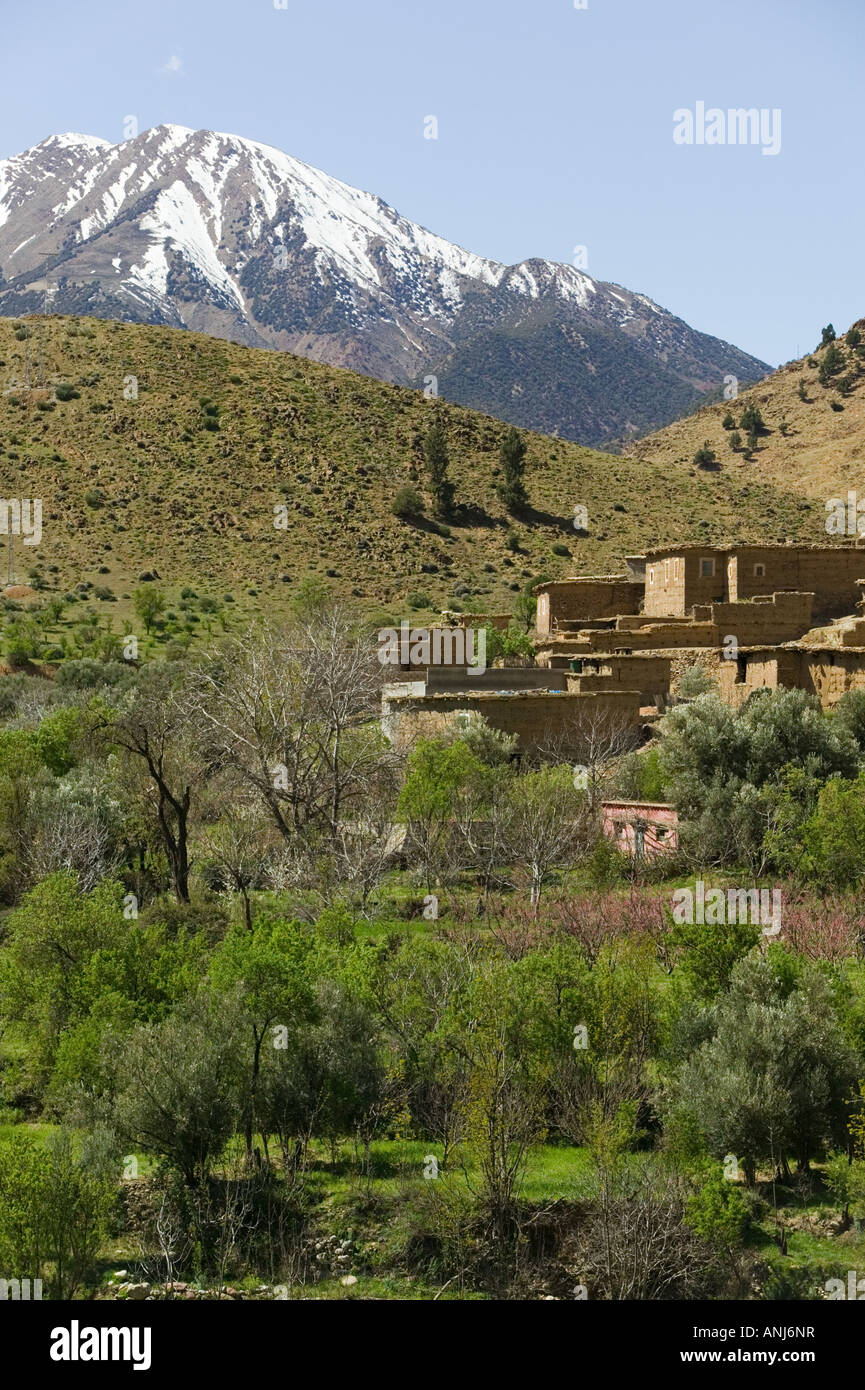 MOROCCO, Tizi, N, Test Pass Road, MZOUZITE: Village View and High Atlas ...