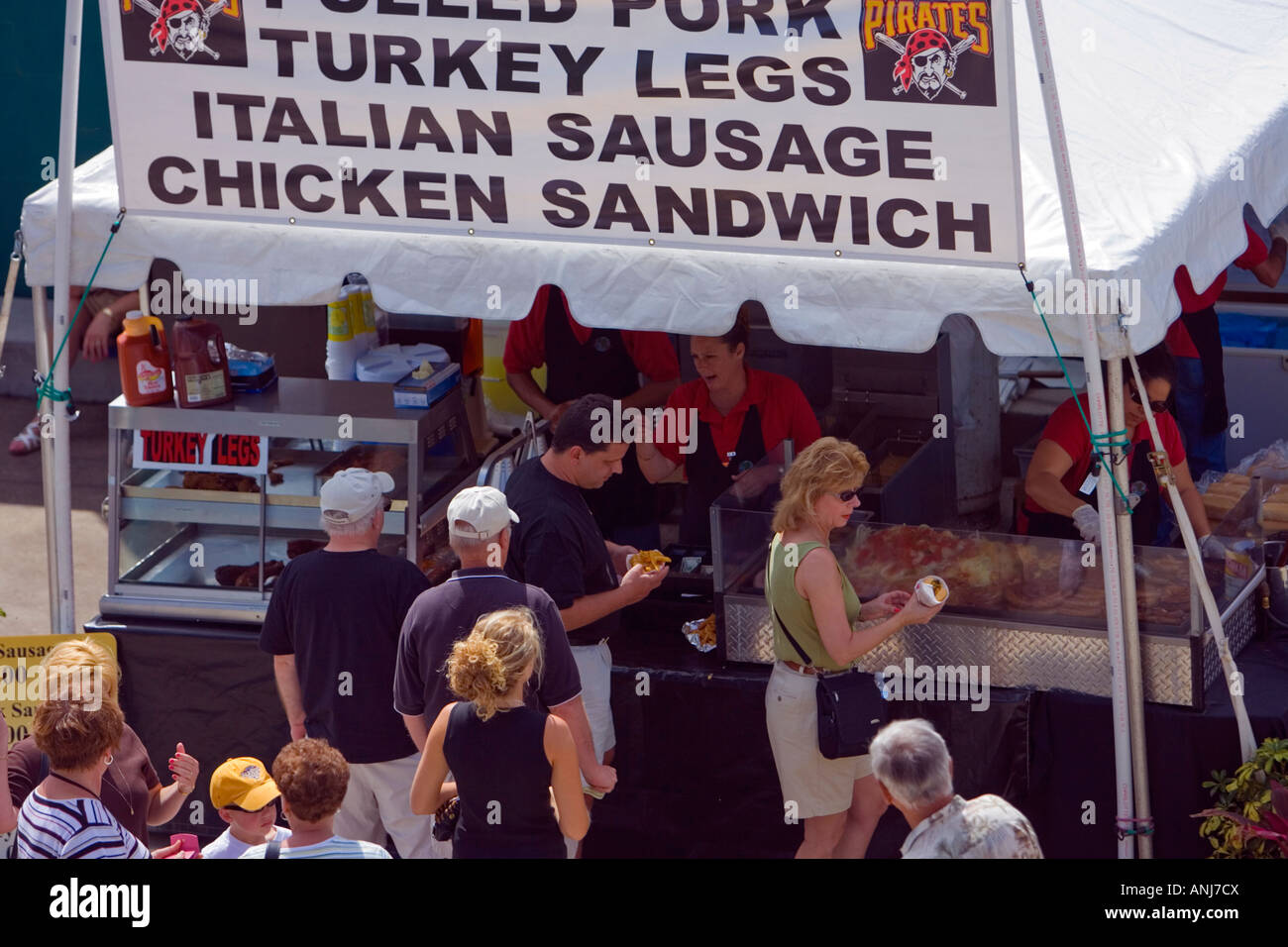 Refreshments for sale at a an outdoor food stand Stock Photo - Alamy