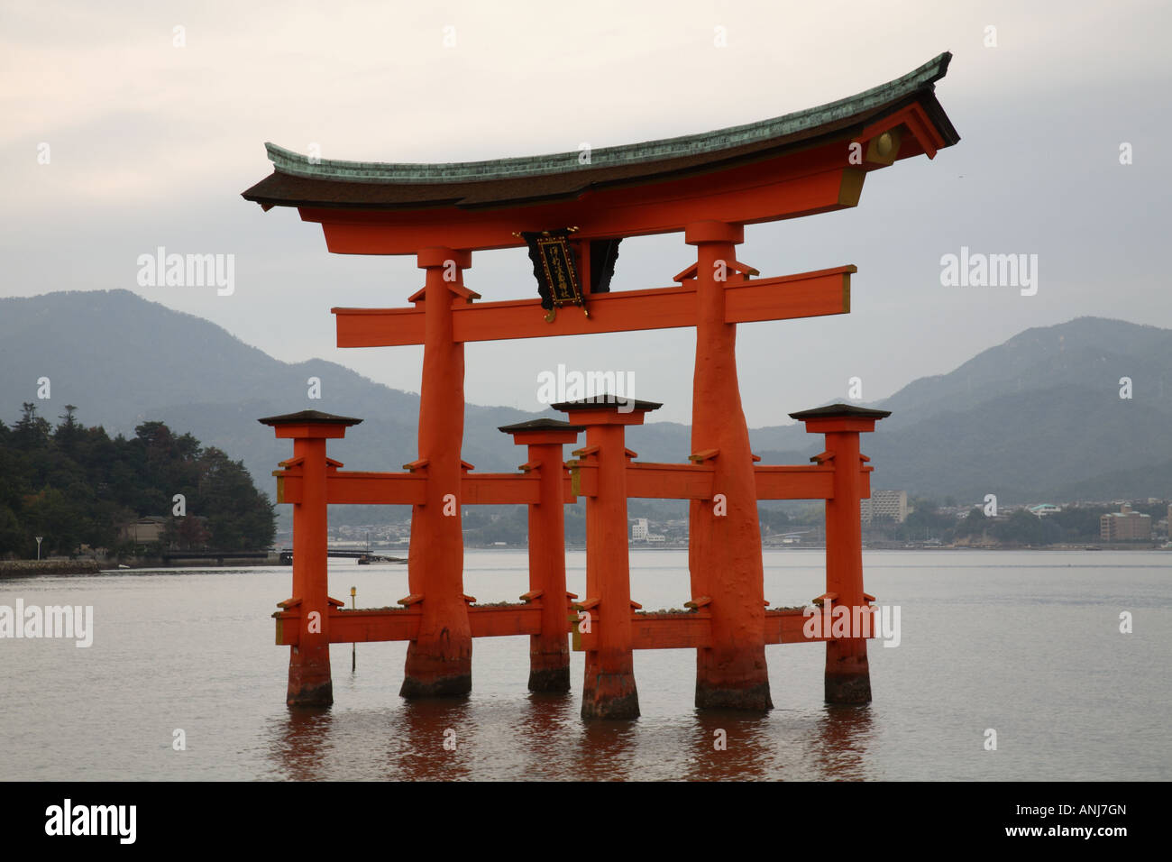 Floating tori, Miyajima , Japan Stock Photo - Alamy