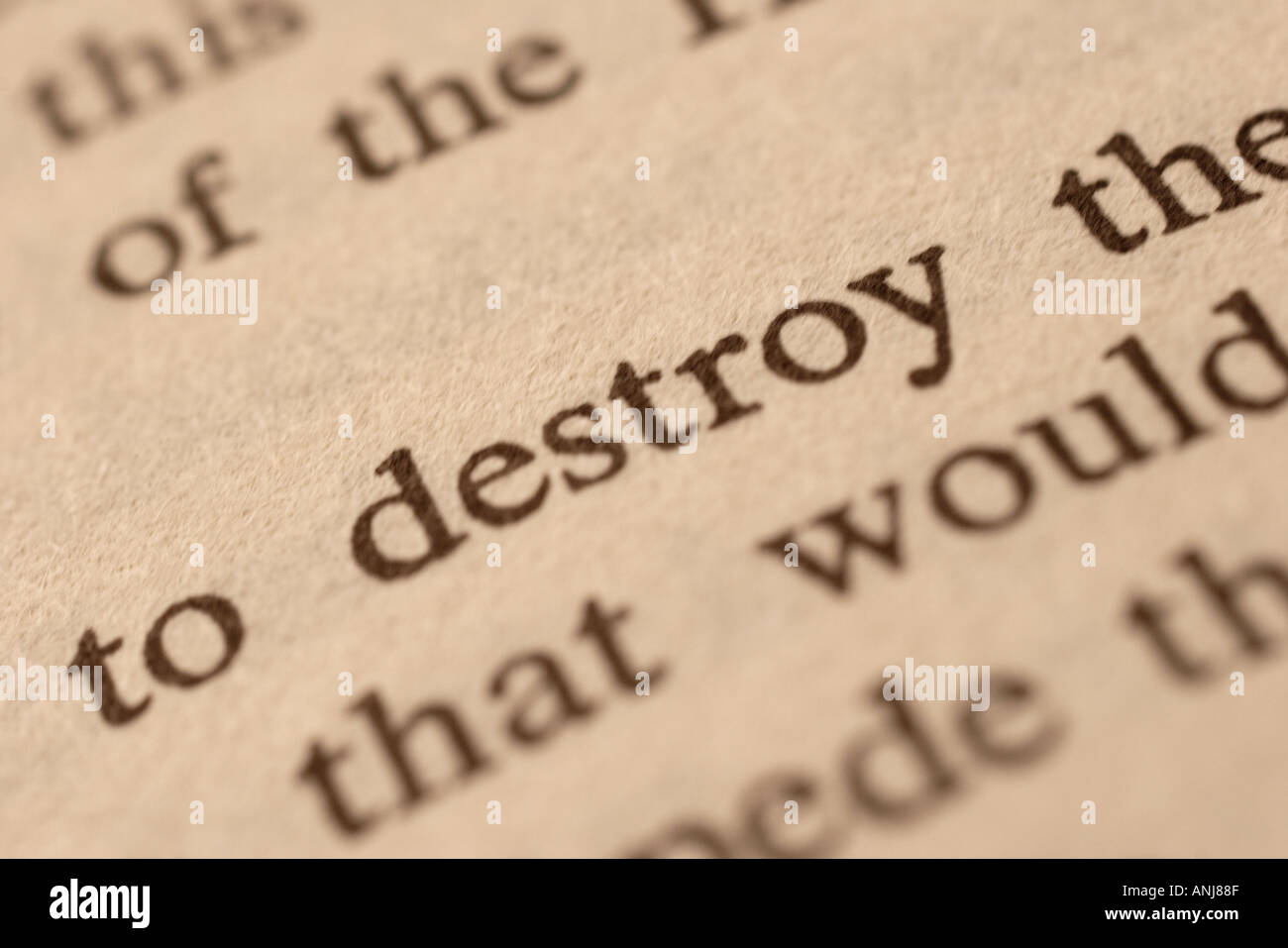 book with destroy in text Stock Photo - Alamy