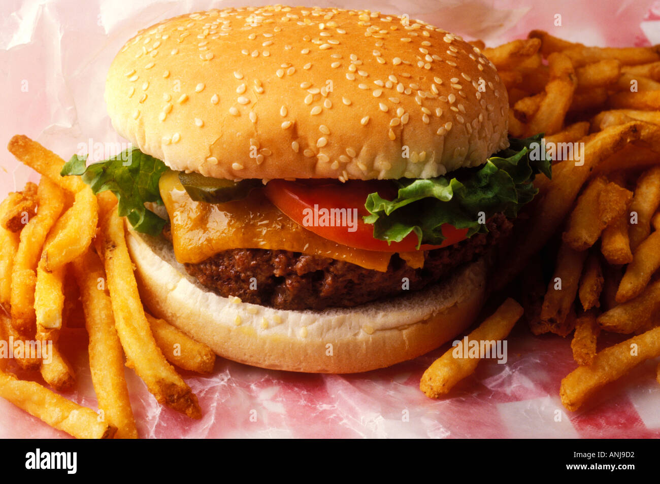 Hamburger and french fries Stock Photo - Alamy
