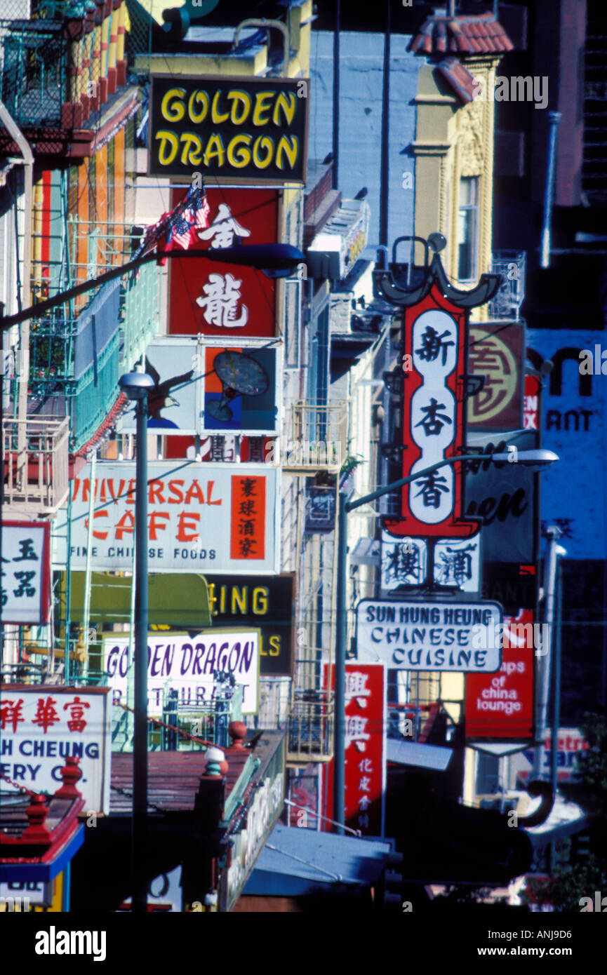 Chinatown signs San Francisco California USA Stock Photo - Alamy